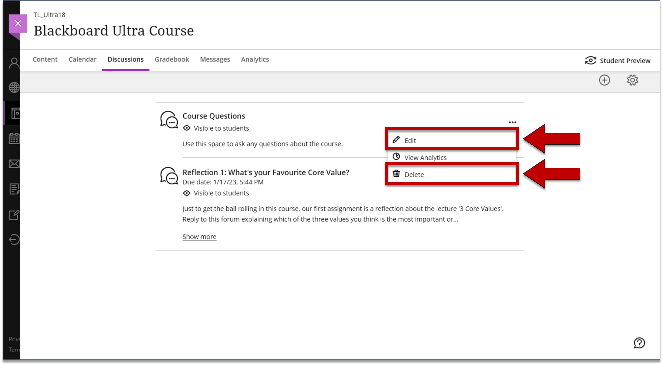 Creating a Discussion | Blackboard Ultra | Seneca Polytechnic