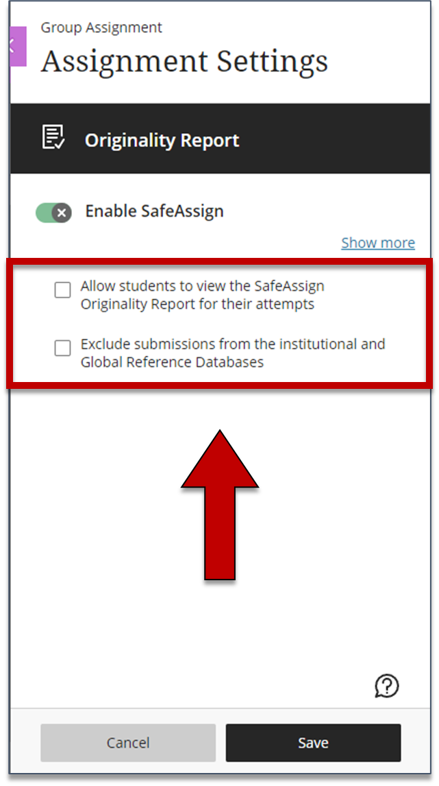 Enabling SafeAssign for Assessments | Blackboard Ultra | Seneca Polytechnic
