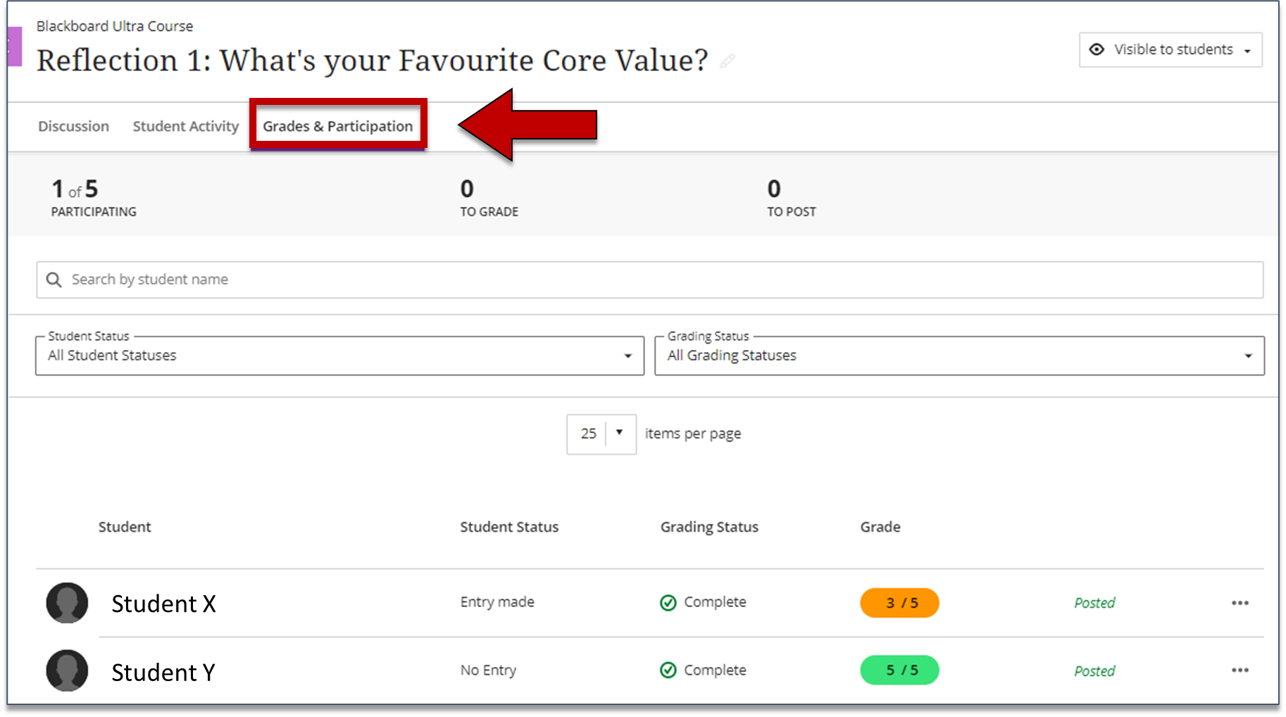 Overriding a Student Grade | Blackboard Ultra | Seneca Polytechnic